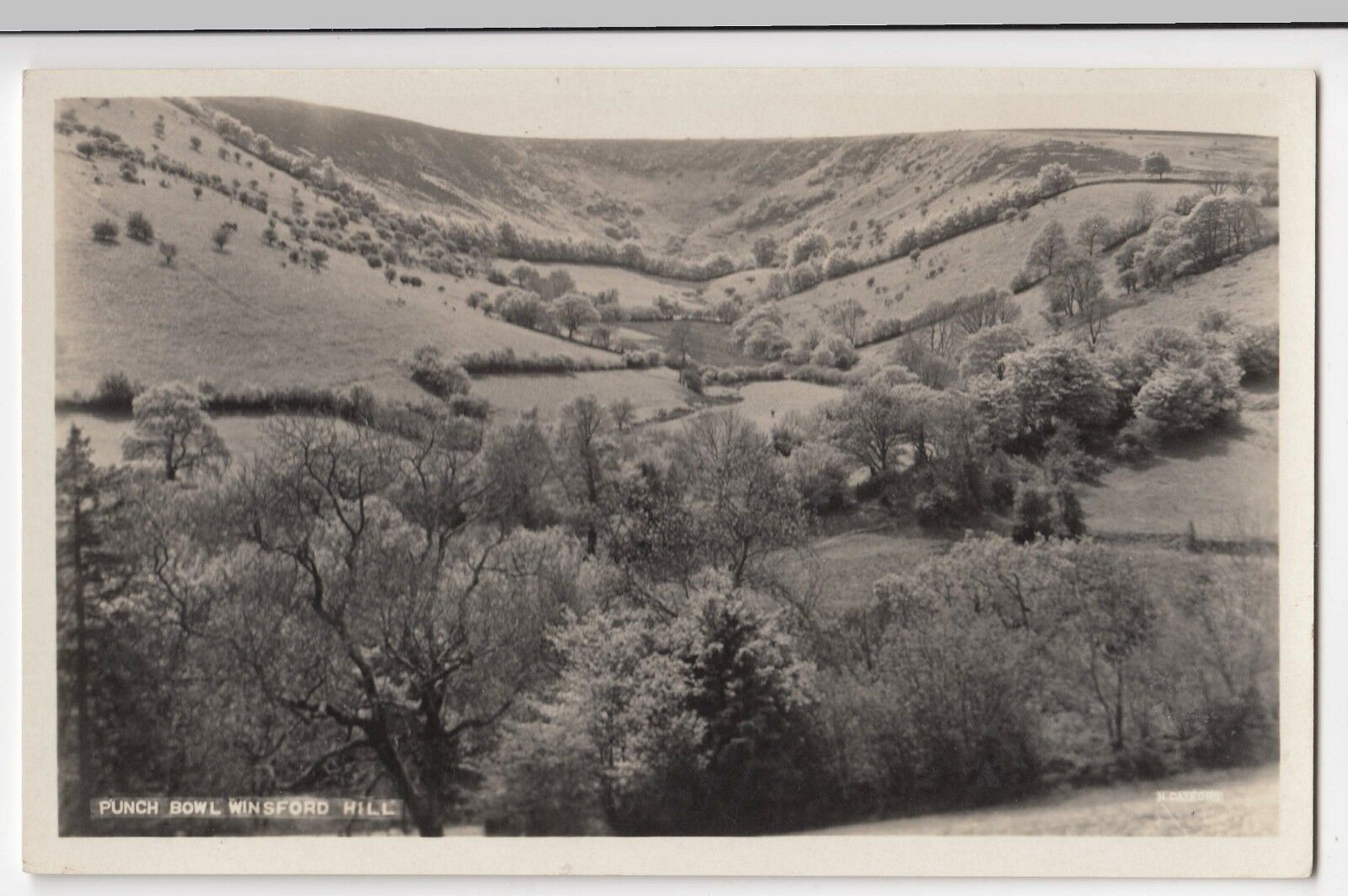 Somerset; Exmoor, Punch Bowl, Winsford Hill RP PPC, Unposted, c 1950's ...