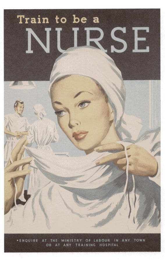 Train To Be A War WW2 Nurse Hospital Military Poster Postcard | Topics ...