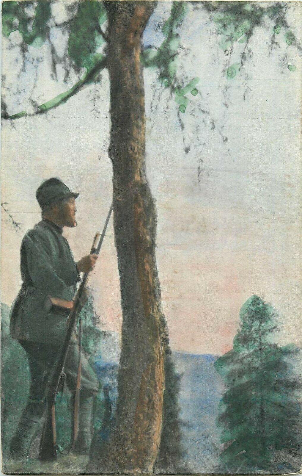 An Alpine italian rifleman in uniform paper ephemera card | Topics ...