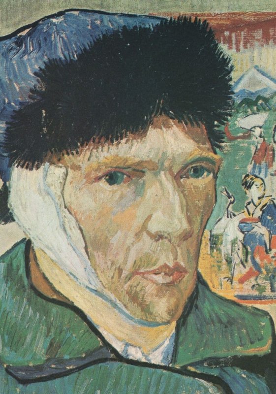 Van Gogh Self Portrait With Mutilated Ear Rare Painting Postcard ...