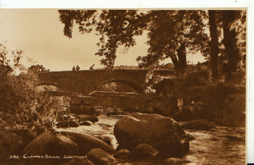 Devon Postcard - Clapper Bridge - Dartmeet - Real Photograph - Ref ...