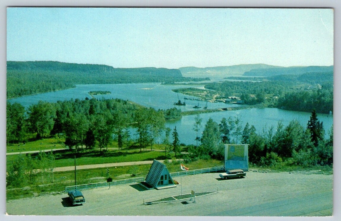 Nipigon River Lookout, Ontario Canada, Vintage Chrome Aerial View ...