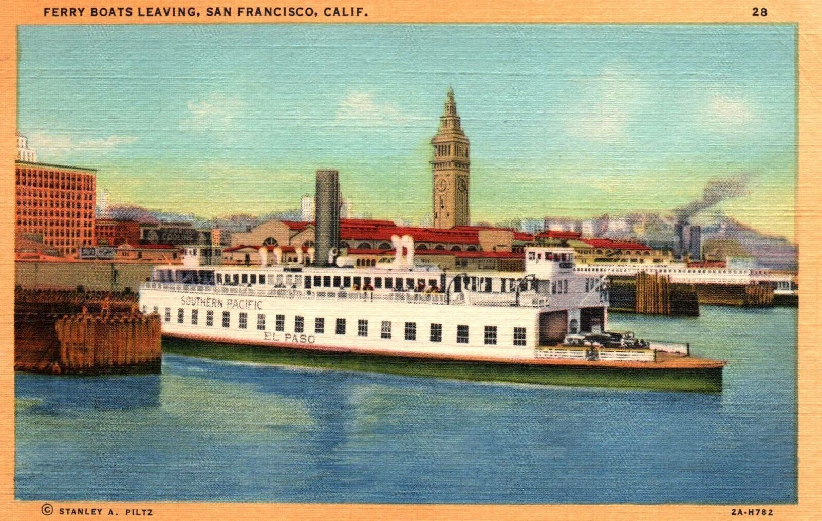Vintage Postcard Ferry Boats and Ferry Tower SAN Francisco C. 1930-1940 ...