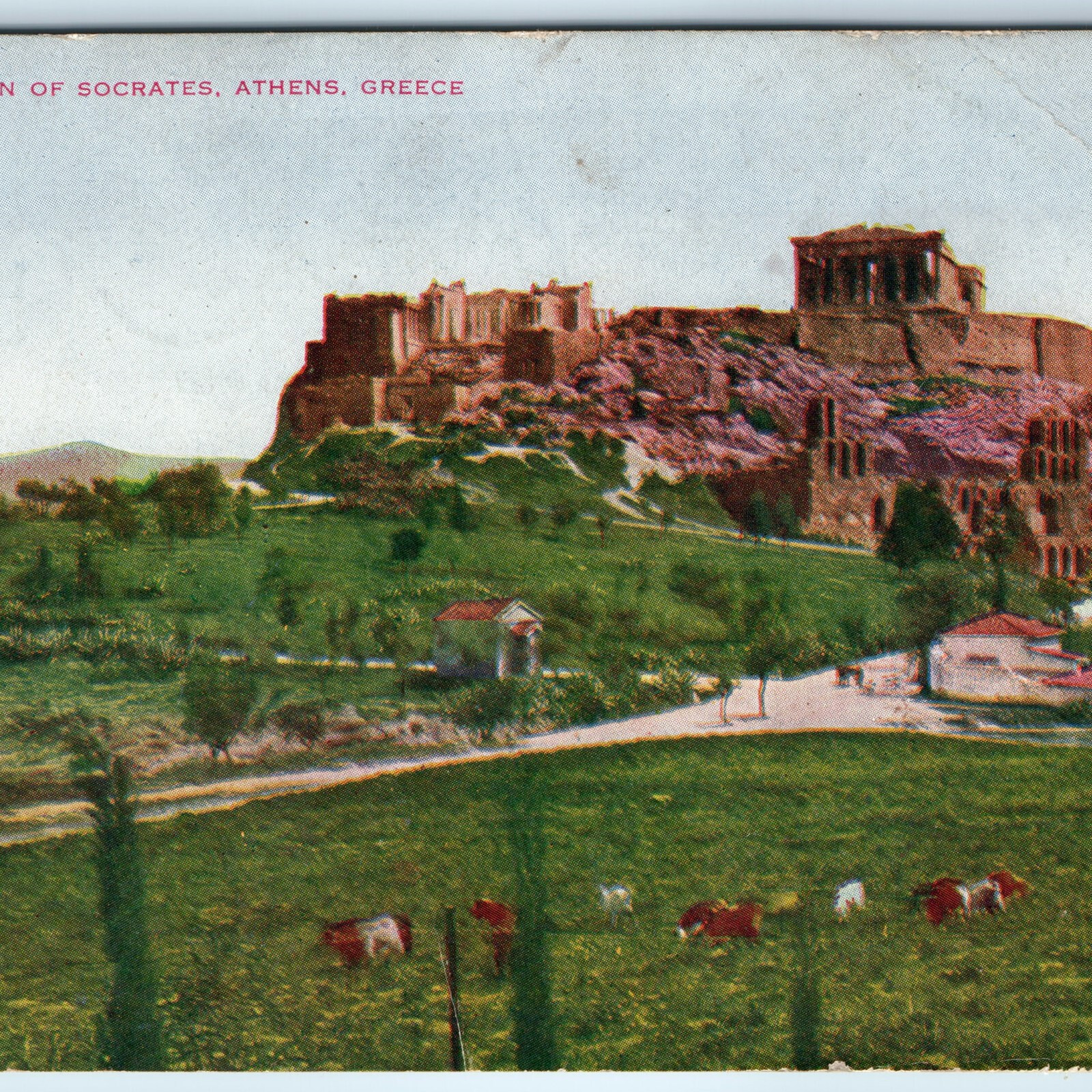 c1910s Athens Greece Prison of Socrates PC Acropolis Parthenon Greek ...