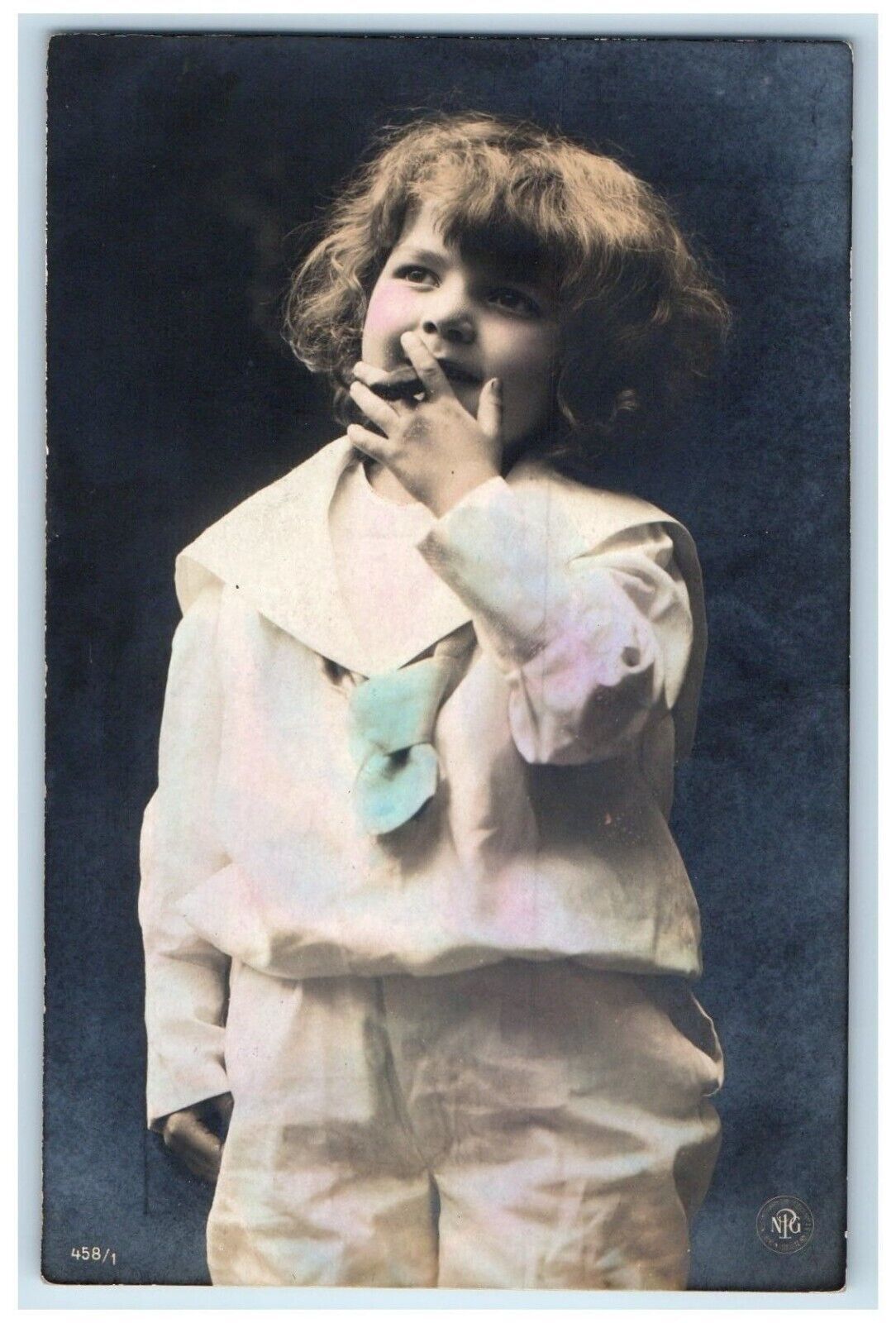 c1910s Little Girl Smoking Cigarette Studio Portrait RPPC Photo Vintage ...