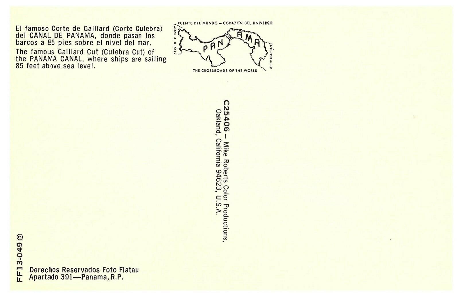 "Corte de Gaillard del Canal de Panama" Cargo Ship Postcard | Topics ...