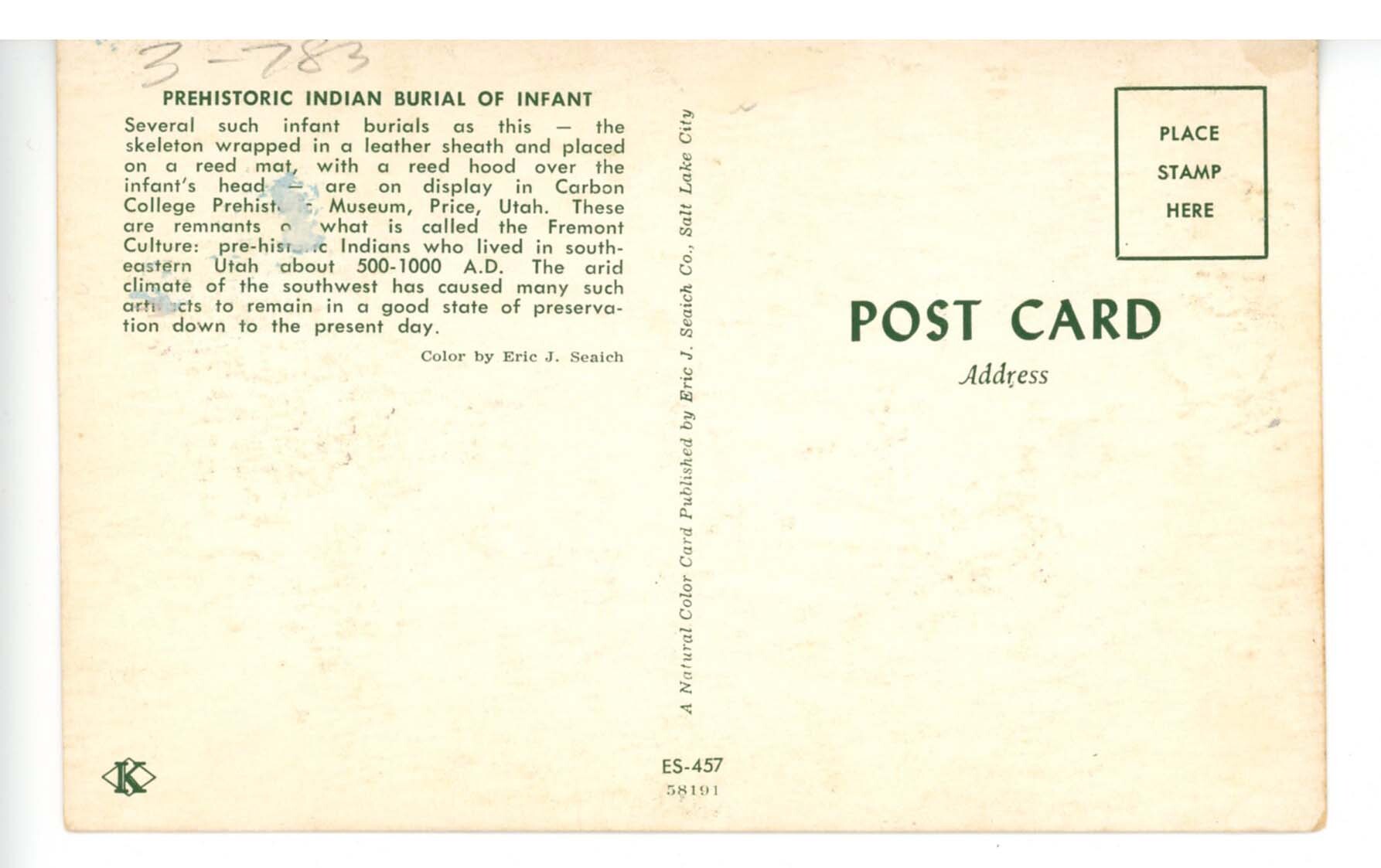 UT - Price. Prehistoric Indian Burial of Infant | Topics - Cultures ...