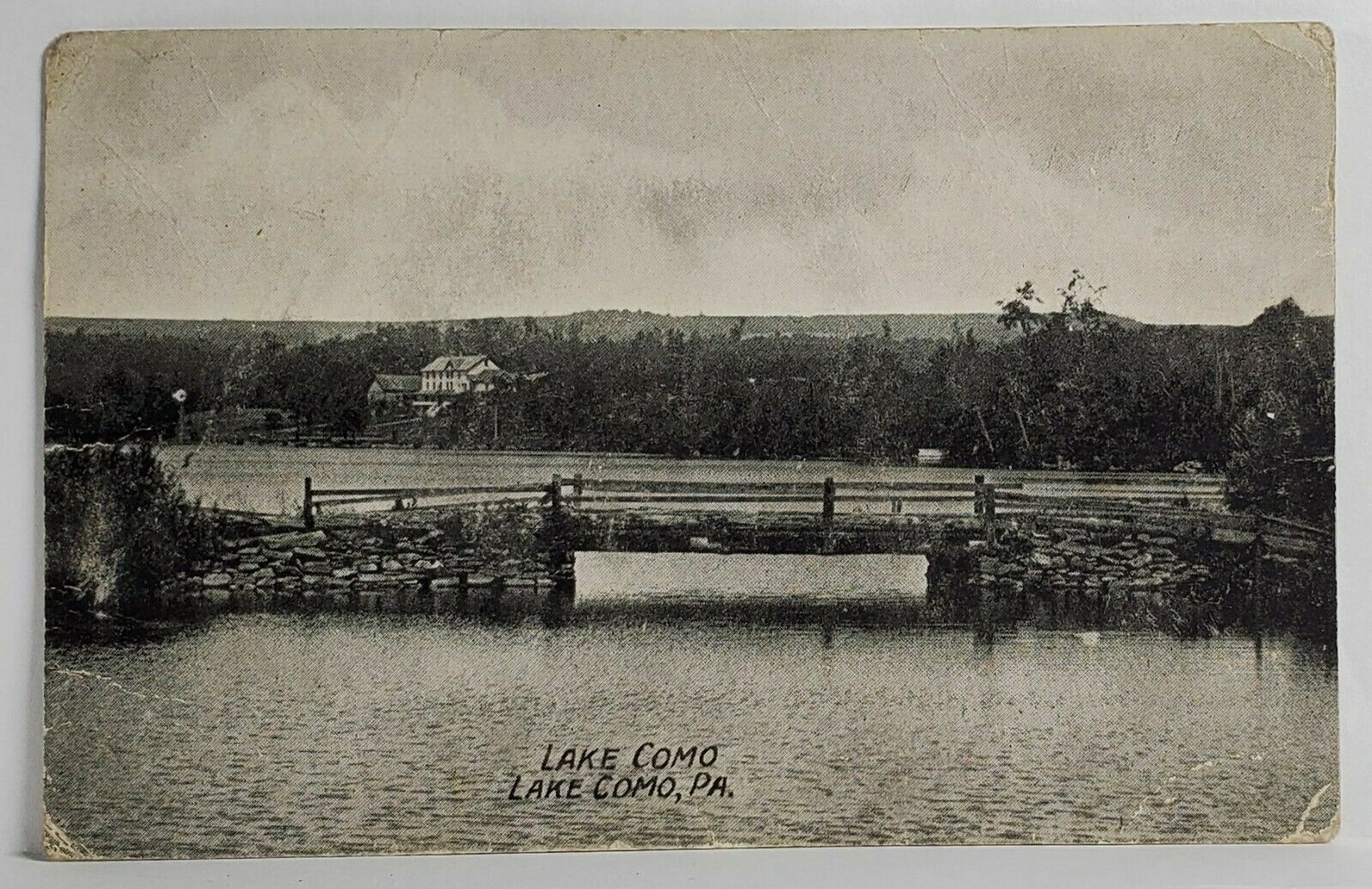 Lake Como Pennsylvania Old Stone Bridge Across Lake Como 1909 PA ...