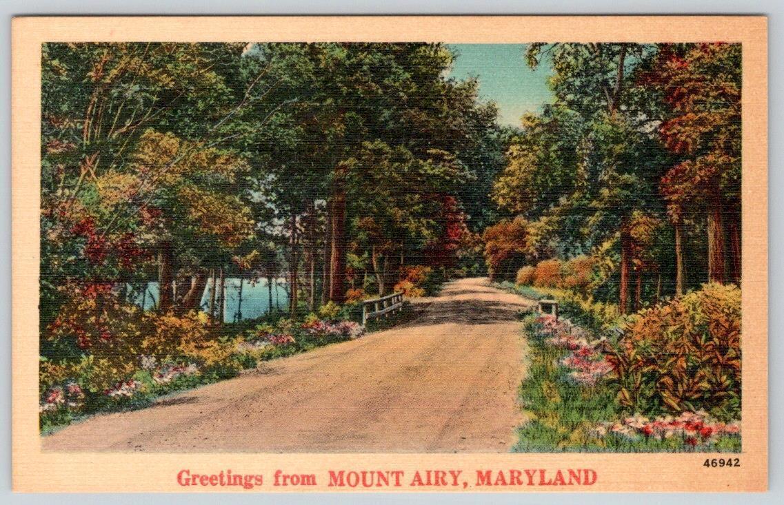 1950-60'S Greetings From MT Mount Airy Maryland MD Vintage Linen ...