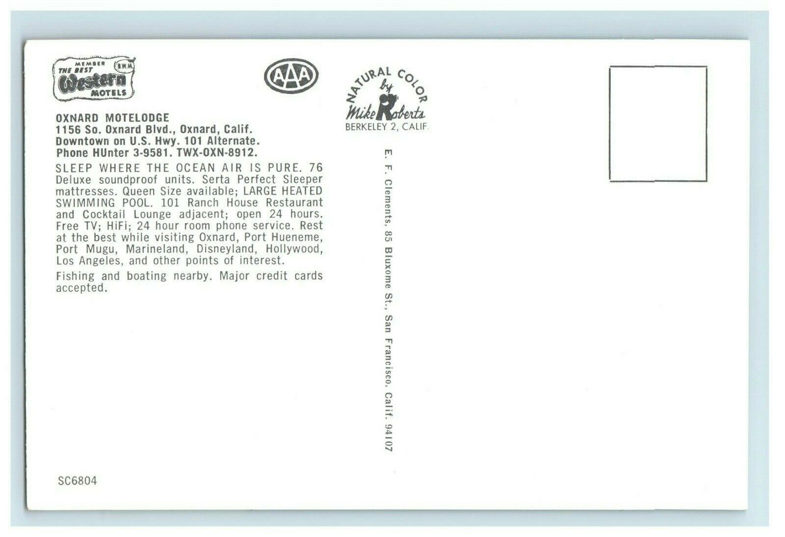 Vintage Oxnard Western Mote lodge Oxnard, CA Postcard F84 | United ...