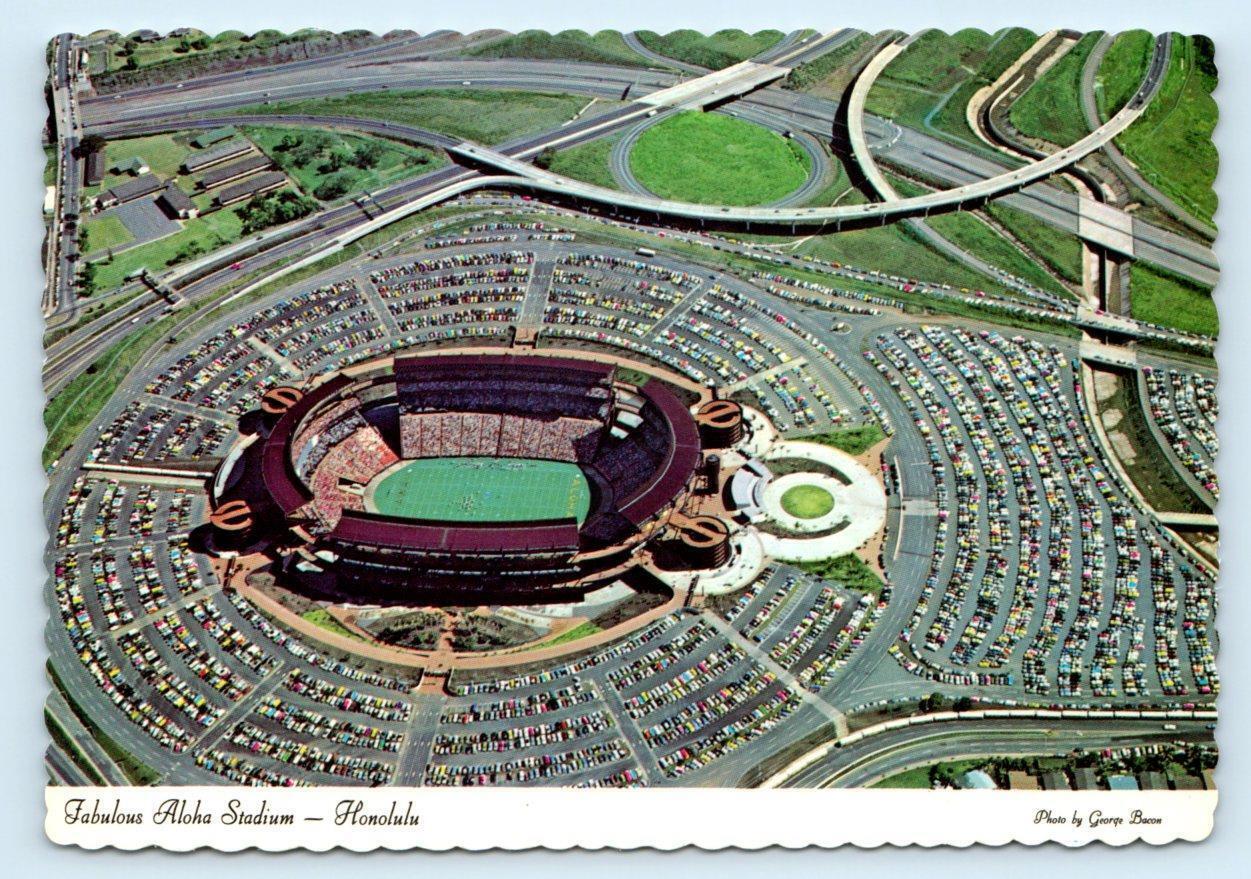 HONOLULU, Hawaii HI ~ Aerial View ALOHA STADIUM Hula Bowl 1970s ~ 4"x6 ...