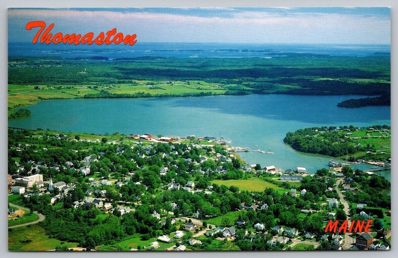 Thomaston Maine St George River Scenic Birds Eye View Chrome UNP ...