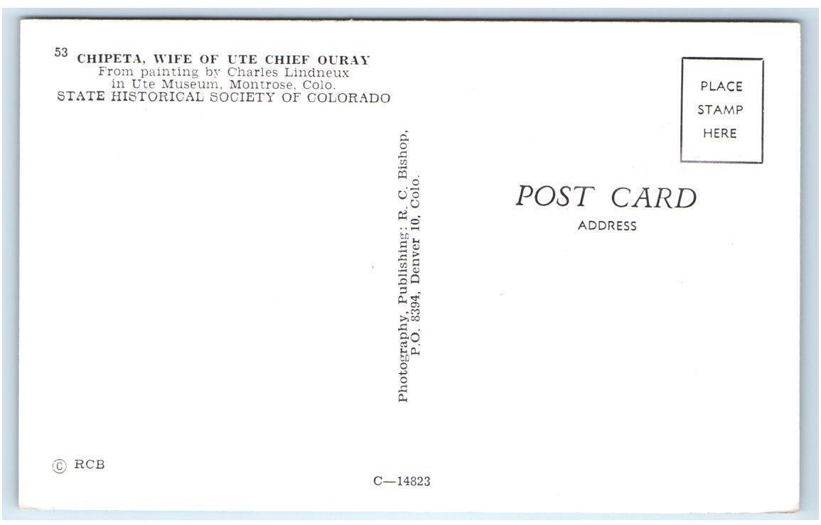 MONTROSE, CO ~ Ute Museum CHIPETA, Wife of CHIEF OURAY Painting c1950s ...