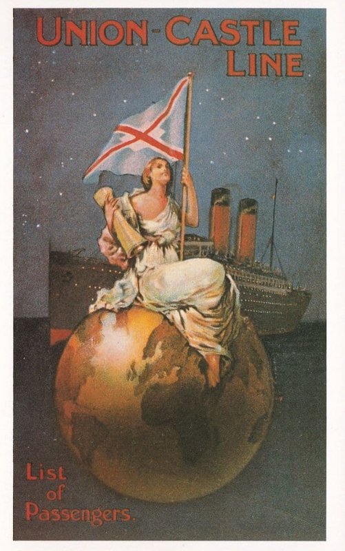 Union Castle Line List Of Passengers Ship Poster Advert Postcard ...