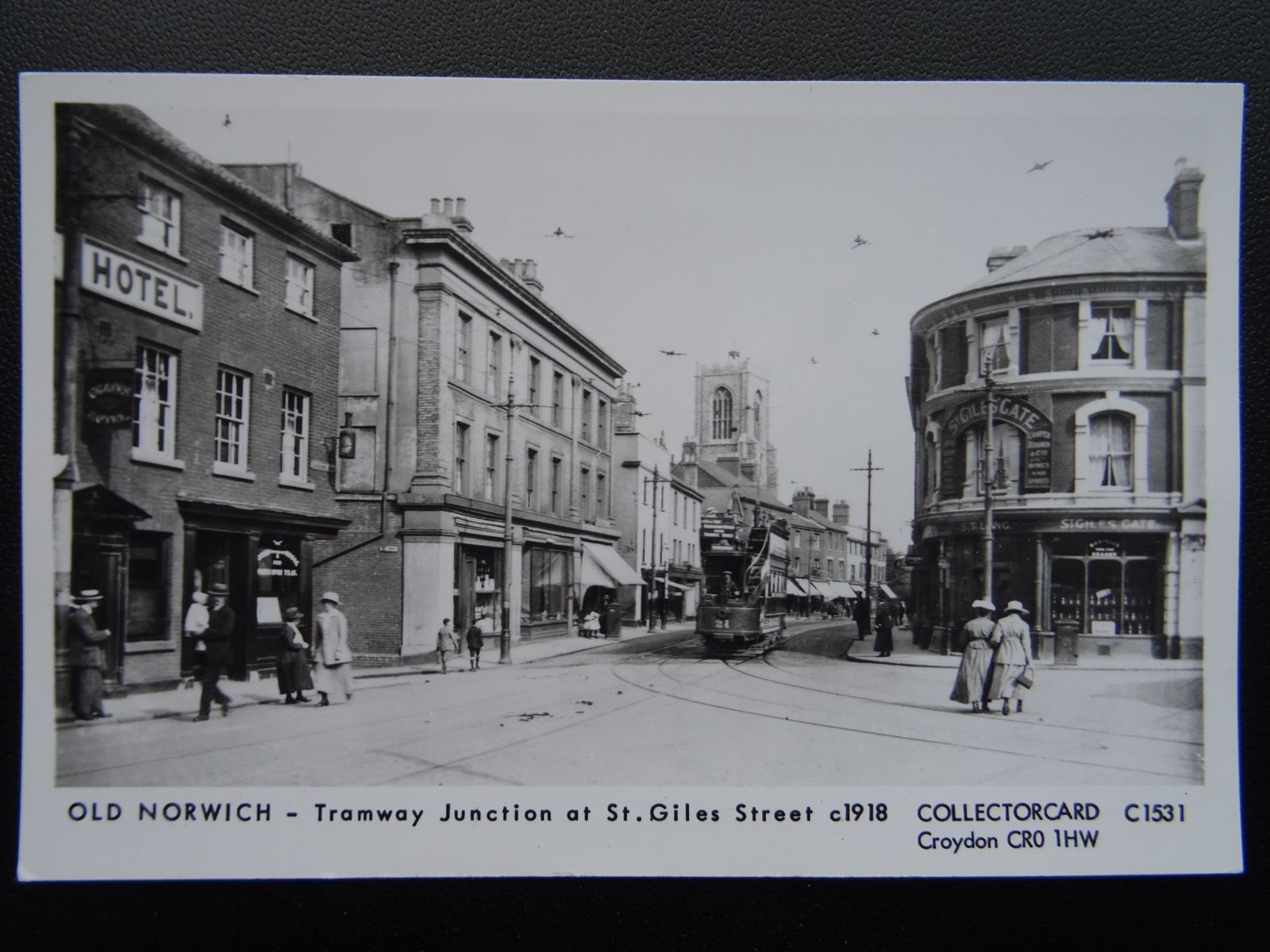 NORWICH Tram Junction at St. Giles Street c1903 RP Postcard by Pamlin ...
