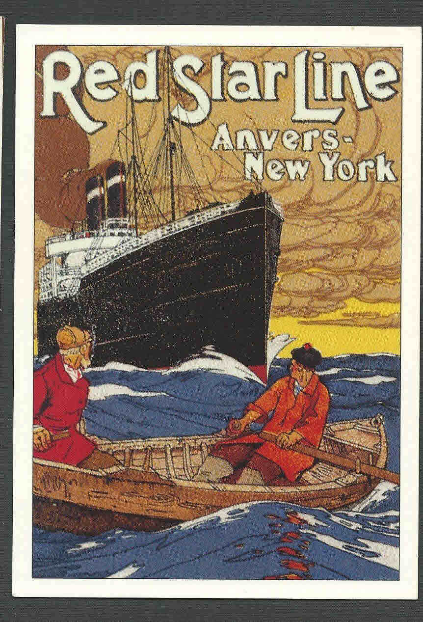 Ca 1955 PPC Repro From British ADV Museum of RED Star Line Poster SEE ...