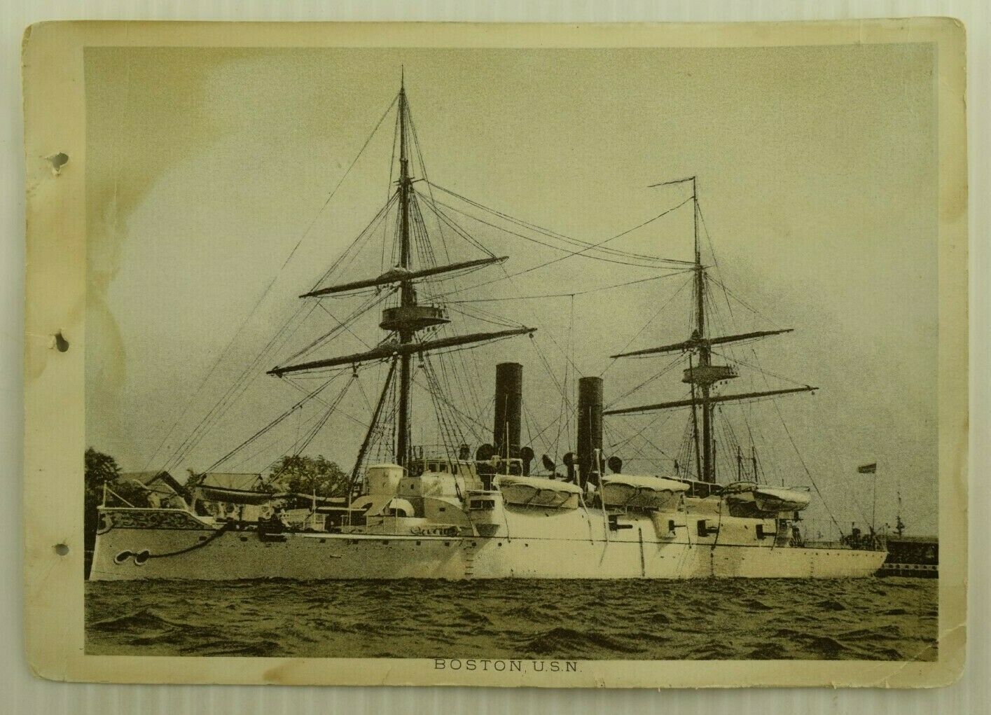 1890's USS Boston U.S.N Military Ship Victorian Trade Card #C ...