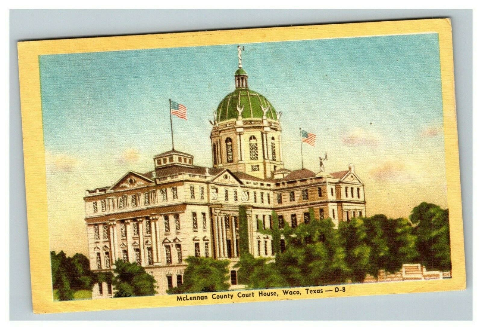 Vintage 1951 Postcard McLennan County Courthouse Waco Texas - Beautiful ...