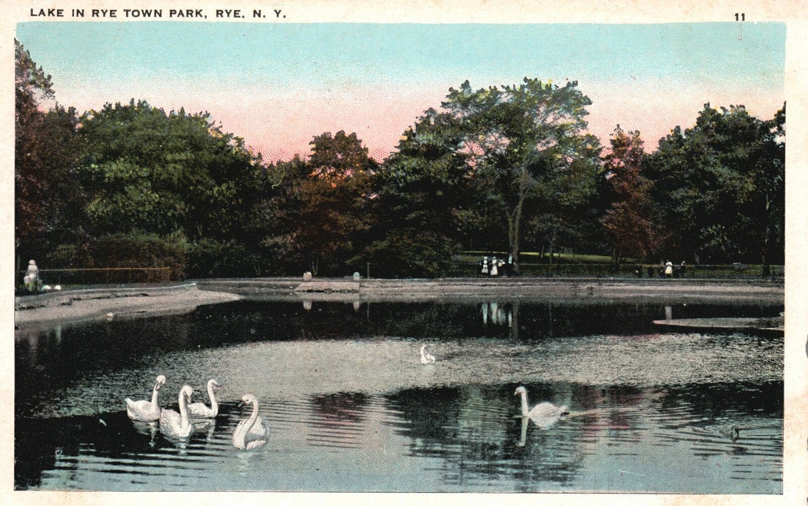 Vintage Postcard 1920's Lake In Rye Town Park Rye NY New York | United ...