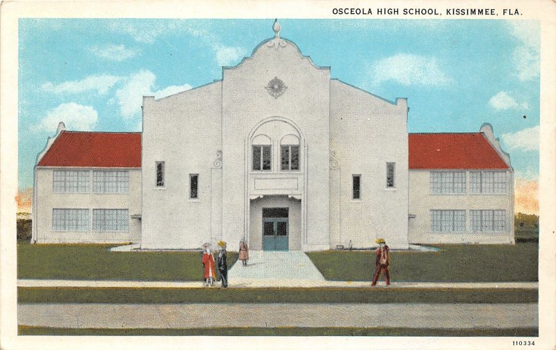 G81/ Kissimmee Florida Postcard c1920s Osceola High School Building ...