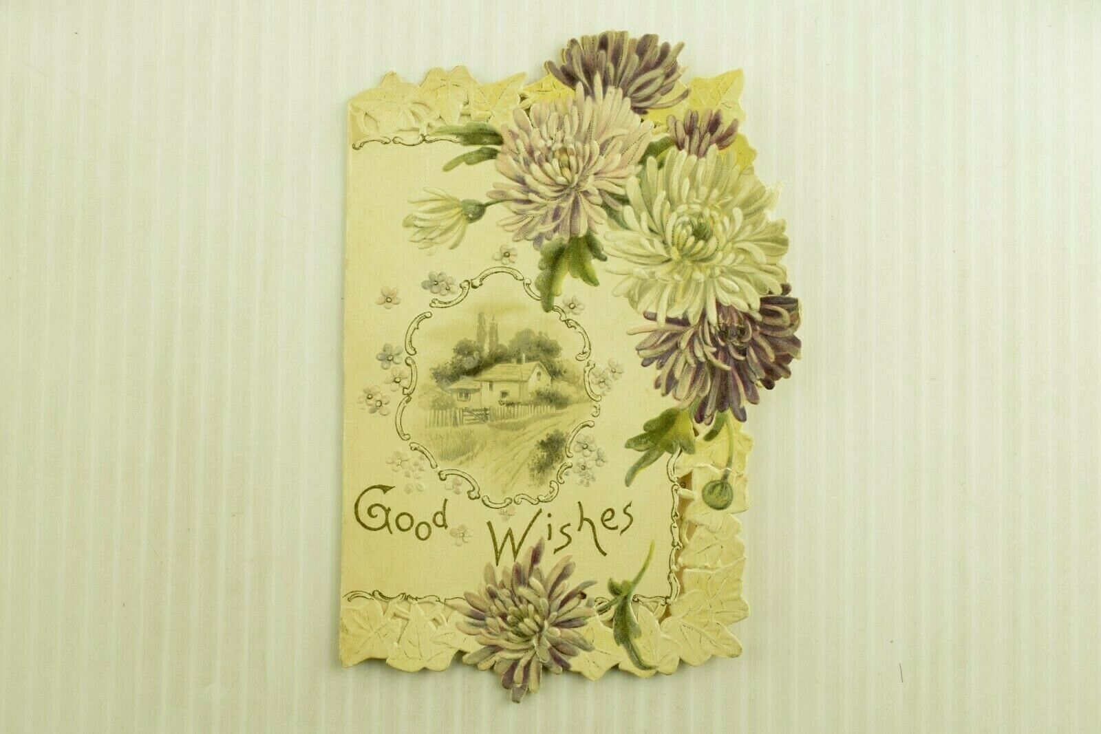 Vintage Valentine Die-Cut Card Violets Cabin Fab! 7A | Ephemera ...