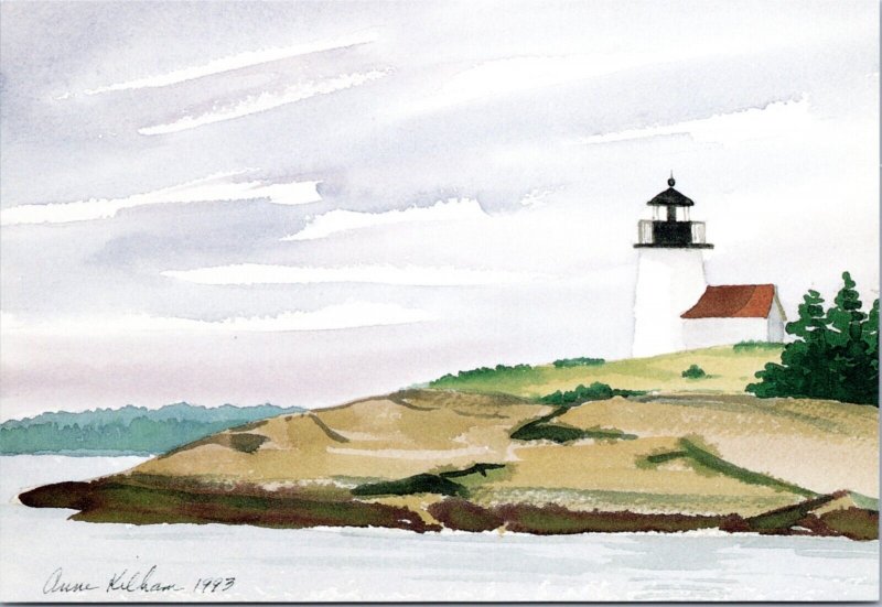 Postcard Art Rockport ME Anne Kilham - Island Light II | United States ...