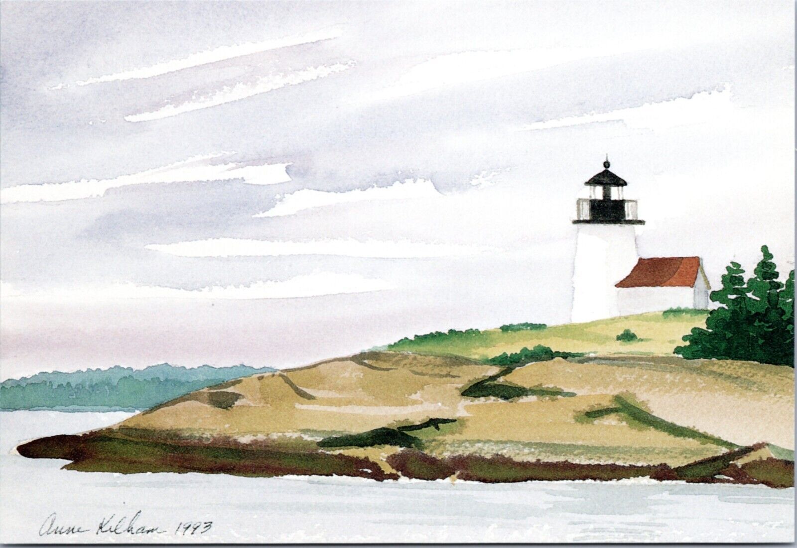Postcard Art Rockport ME Anne Kilham - Island Light II | United States ...