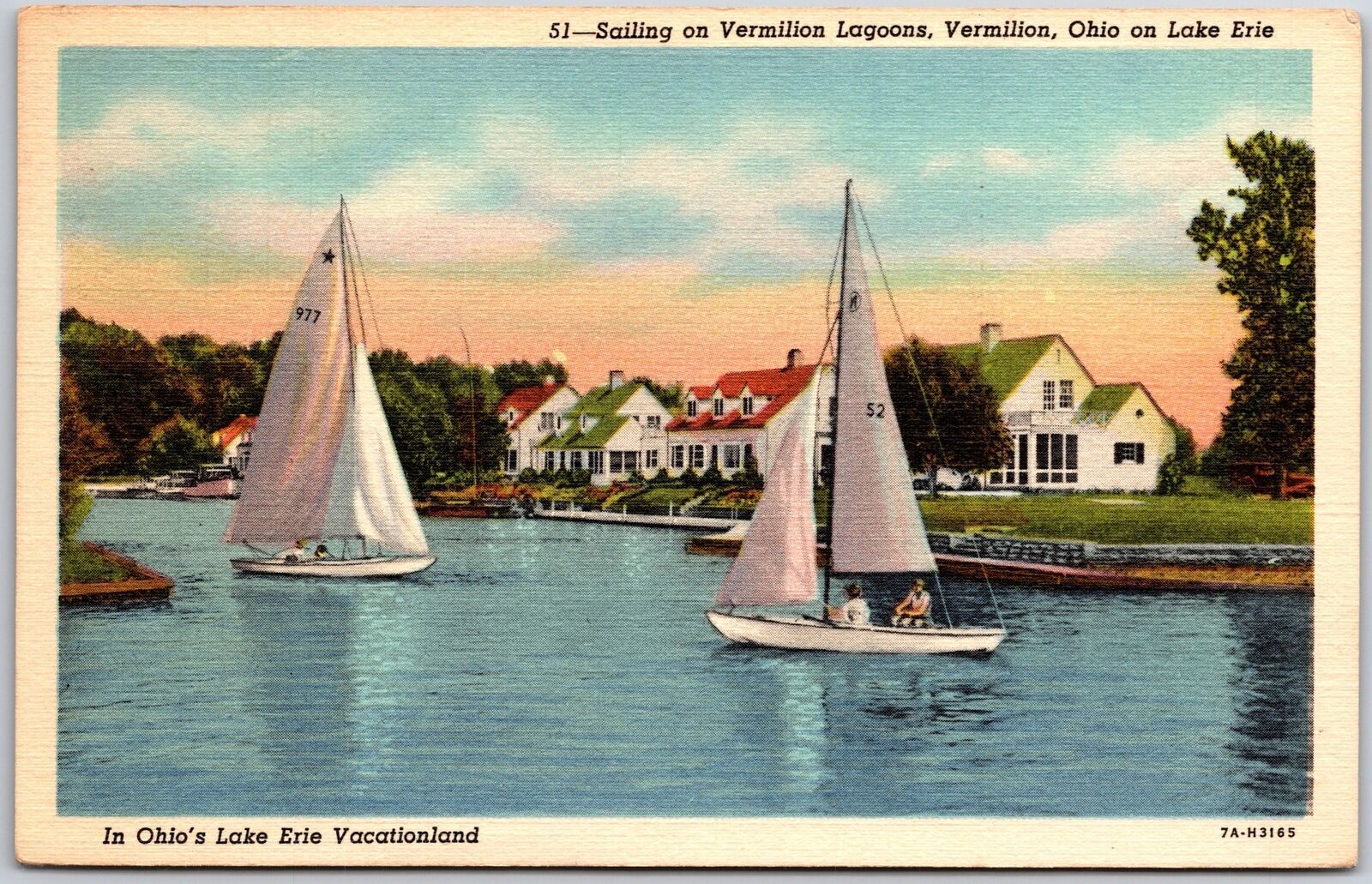 Vermilion Ohio, 1949 Sailing on Vermilion Lagoons on Lake Erie, Vintage ...