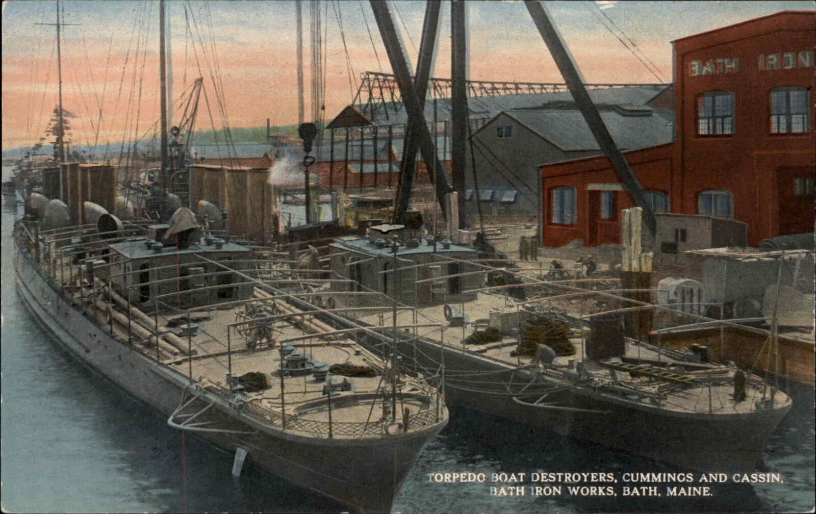 Bath Iron Works BIW Maine Torpedo Boat Destroyers c1910 Vintage ...
