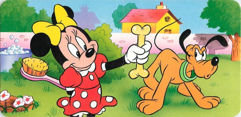 Disney family characters Nestle advertising postcard ca. 10x19cm Minnie ...