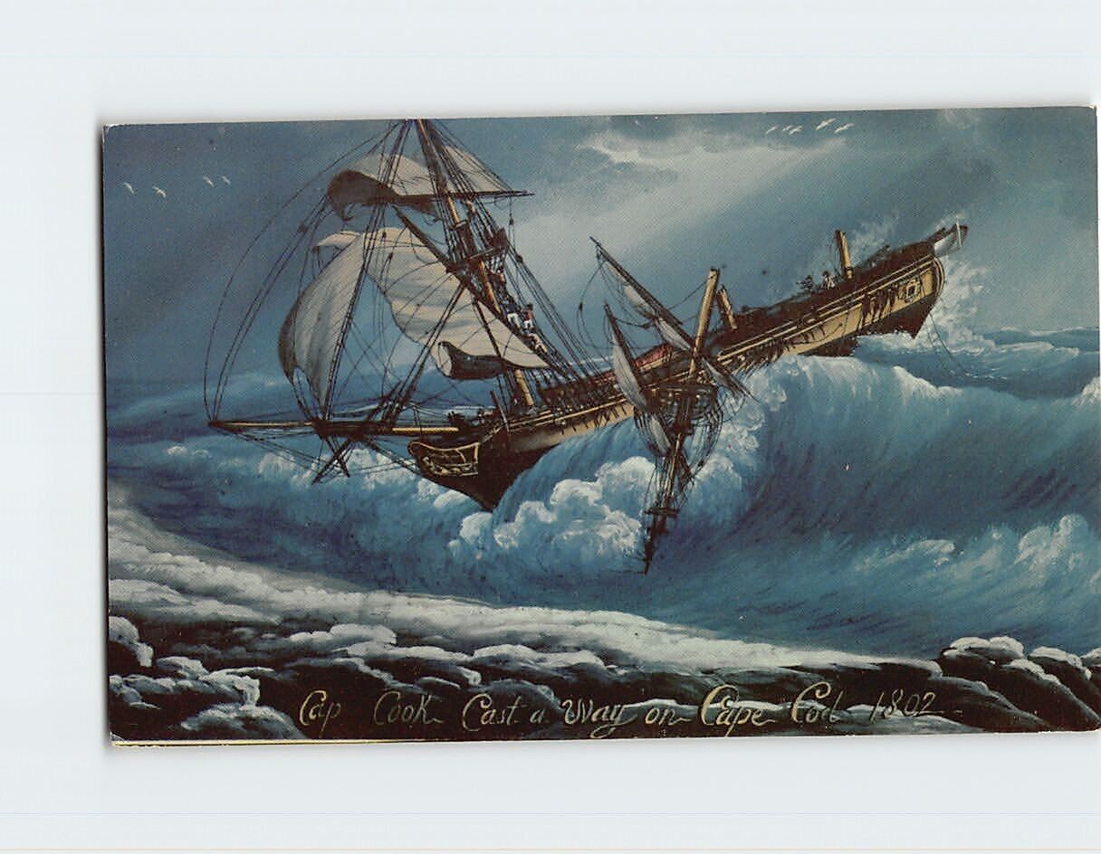 Postcard Captain James Cook Cast away on Cape Cod By Cornè ...