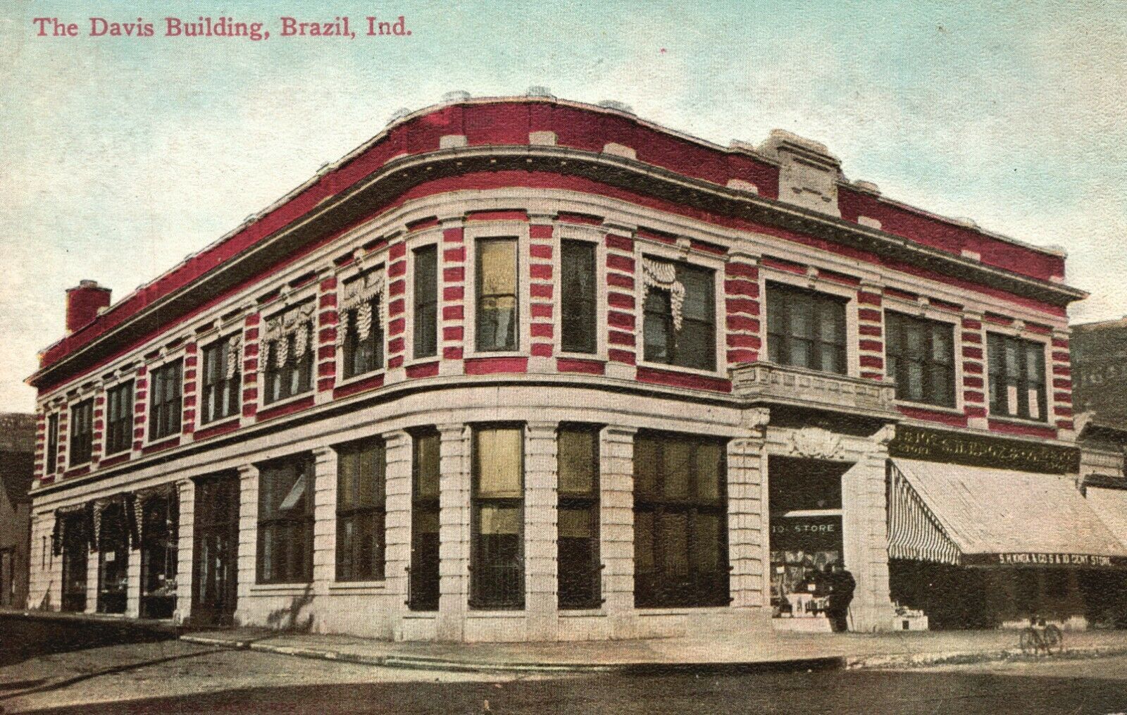 Vintage Postcard 1910's The Davis Building Brazil IN Indiana 10c Store ...