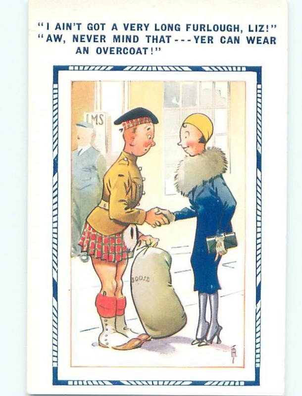 Bamforth Comic MAN With Kilt Talks to Woman in Dress Ab9752 | Topics ...