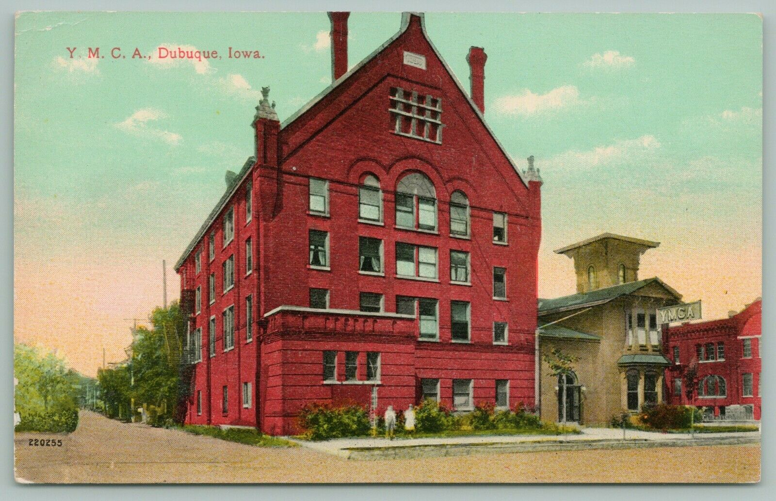 Dubuque Iowa~Y.M.C.A. Building~Red Brick 4 Story~Attached White ...