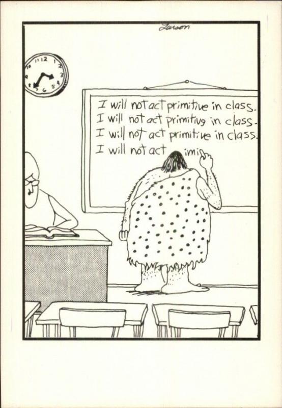 Vintage Gary Larson FAR SIDE 1980s Fantasy Postcard gfz CAVEMAN ...