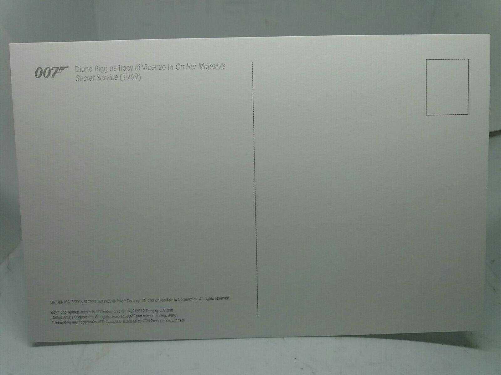 James Bond 007 Postcard Diana Rigg in On Her Majestys Secret Service ...