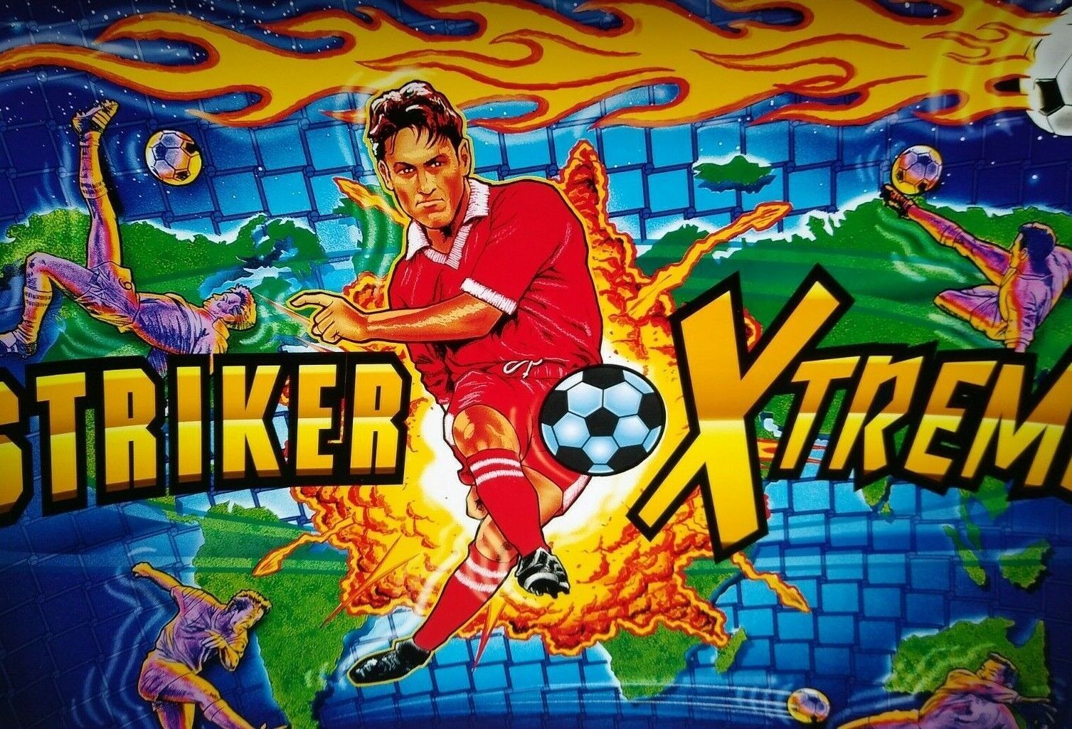 Striker Xtreme Pinball Translite Art Sheet Original Soccer Sports 2000 ...