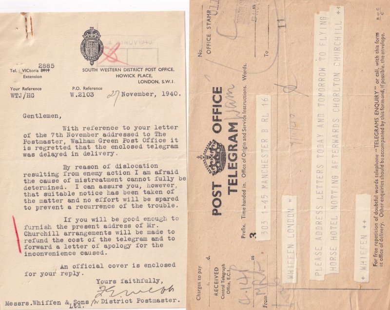 New Zealand WW2 Enemy Action On Letter Military 2x War Telegram s ...