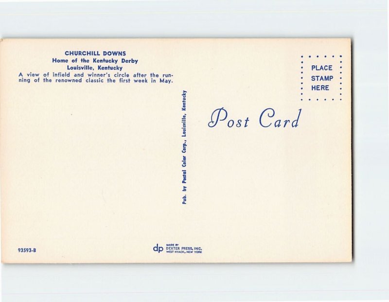 Postcard Churchill Downs Home of the Kentucky Derby Louisville Kentucky ...