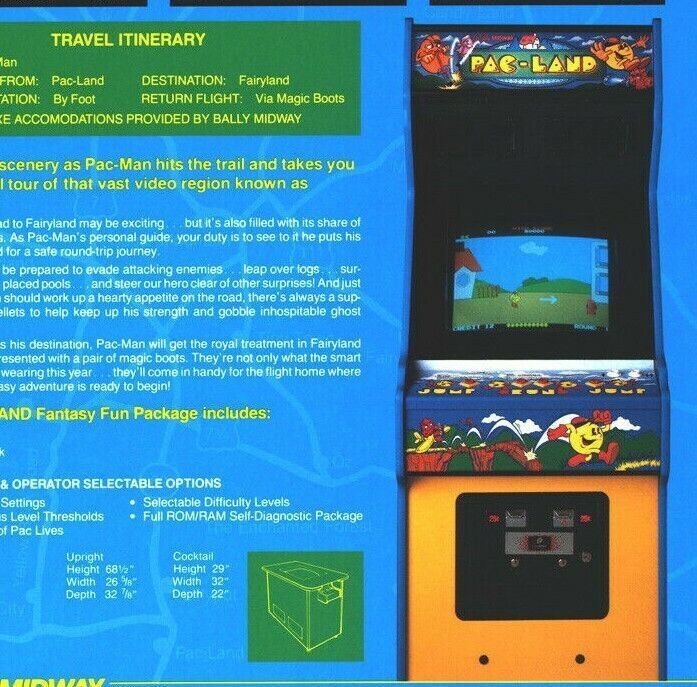 Pac-Land Arcade FLYER Original NOS 1984 Video Game Artwork Pac-Man ...