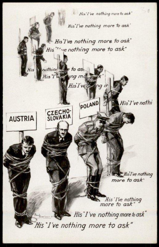 French 1939 3rd Reich Germany Anti-Hitler RPPC Art Propaganda Card ...