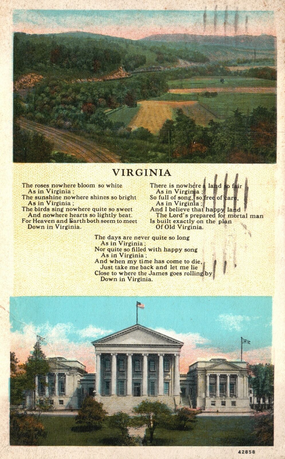 Vintage Postcard 1932 A Poem For A Beautiful State And Its Landmarks ...