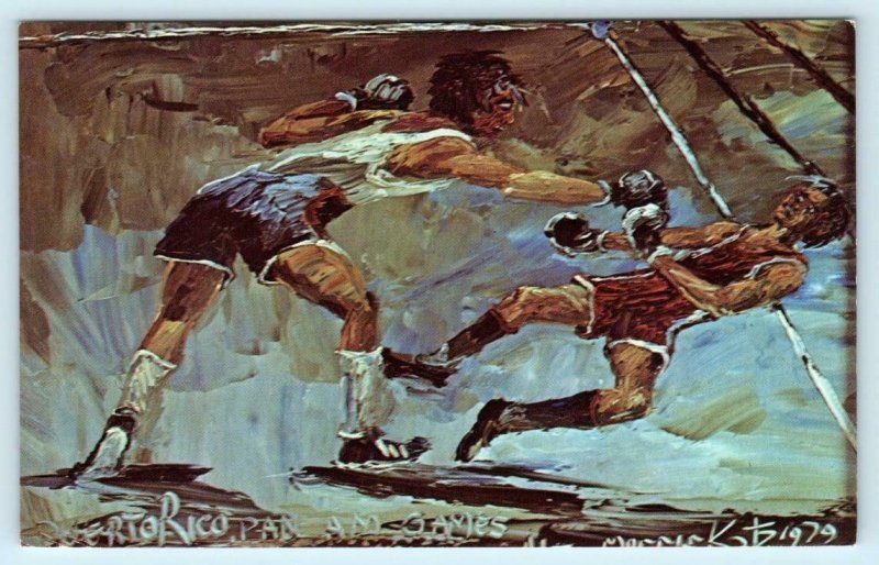 PUERTO RICO 1979 Pan American Games BOXING BOXERS Artist Morris Katz ...