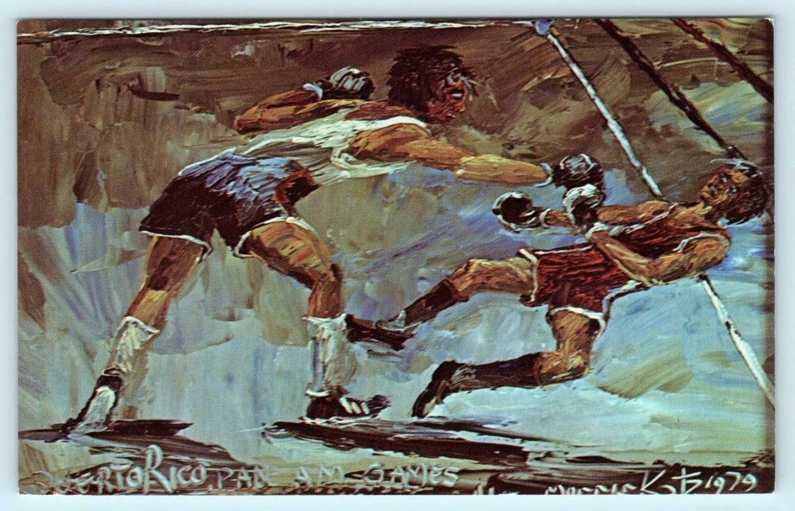 PUERTO RICO 1979 Pan American Games BOXING BOXERS Artist Morris Katz ...