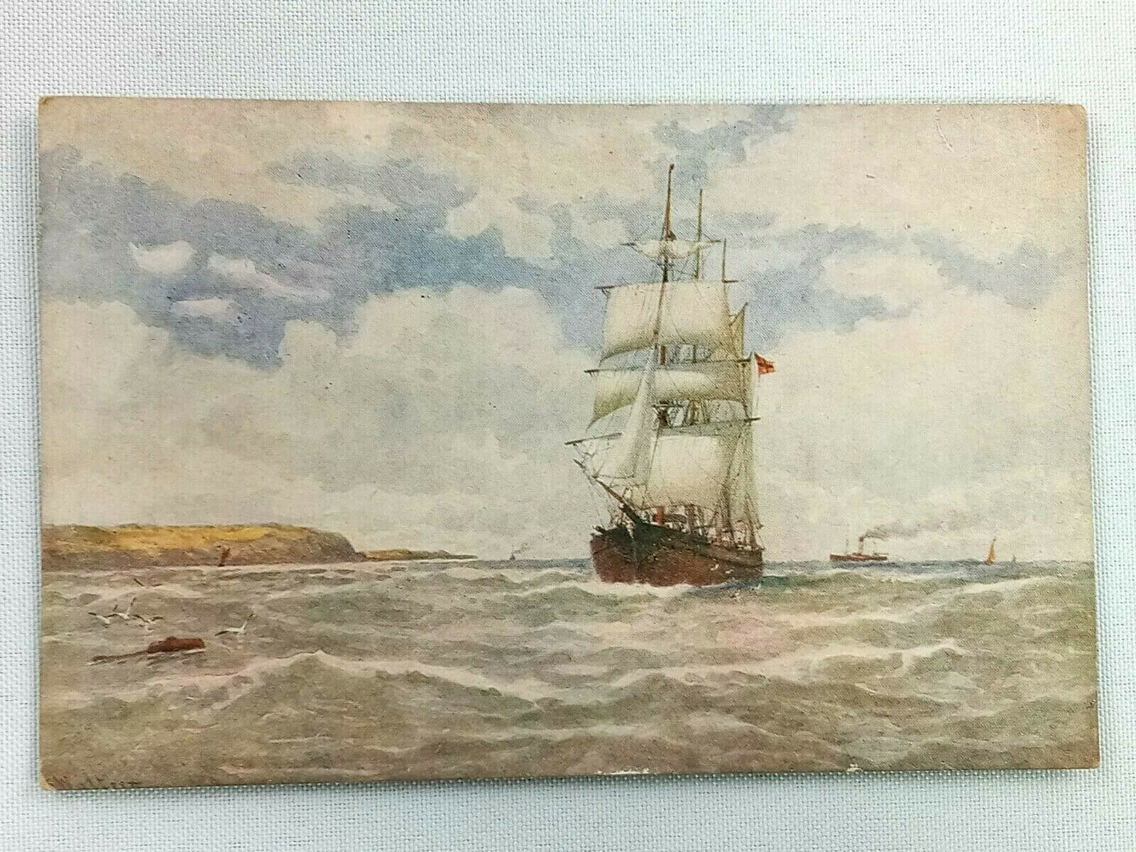 Vintage Postcard 1910's Series 524 Sailboat in Ocean Picture Ship ...