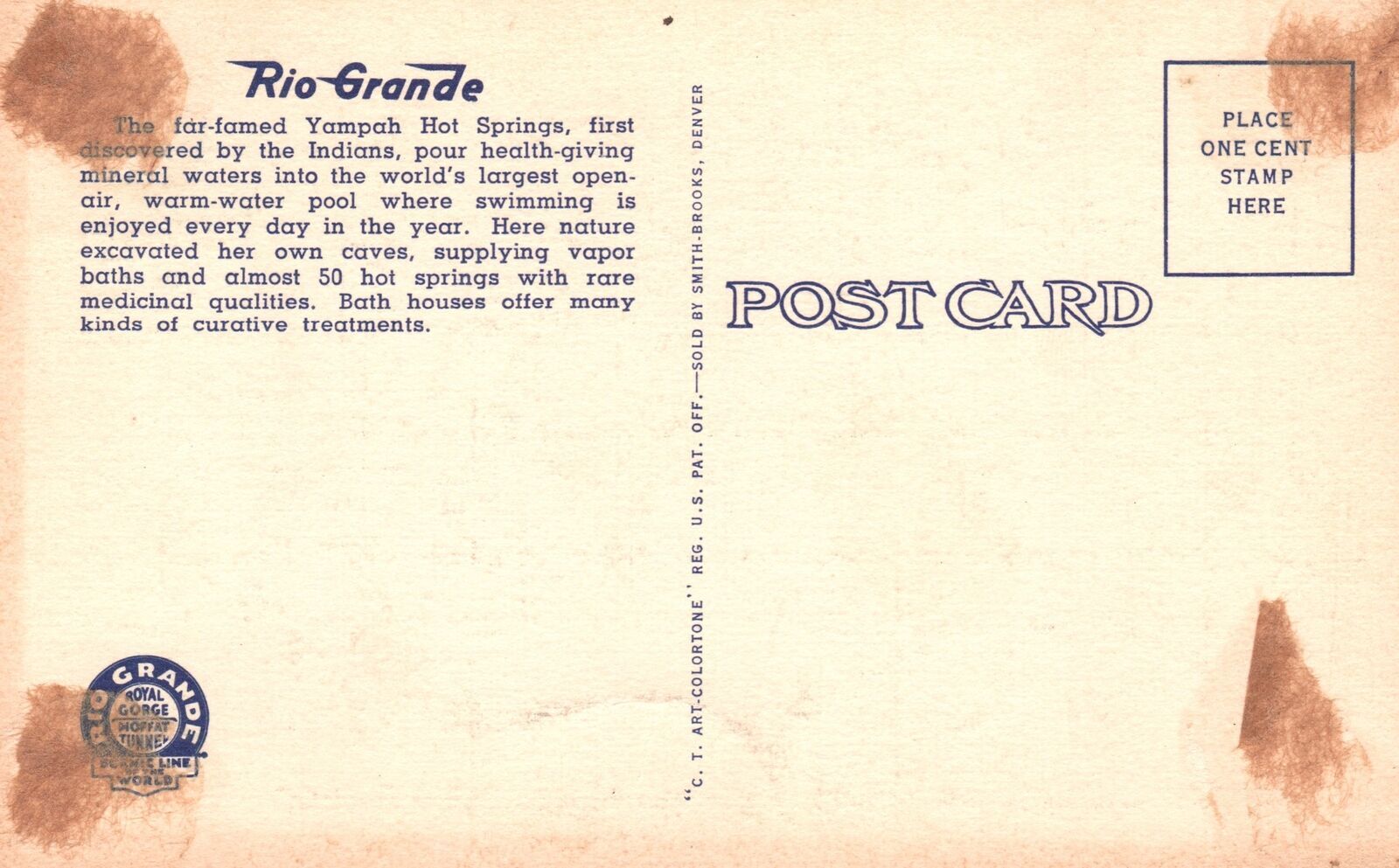 Vintage Postcard Open-Air Warm-Water Swimming Pool Glenwood Springs ...