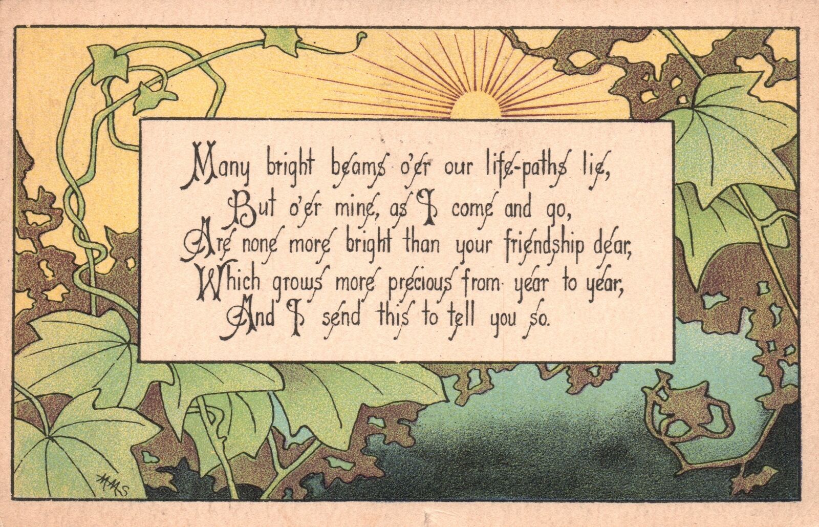 Vintage Postcard 1923 Life's Inspirational Quotes & Sayings Sunshine ...