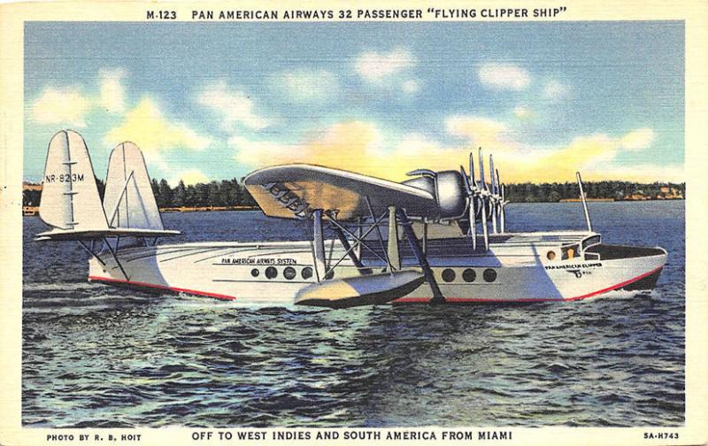 Pan American "Flying Clipper Ship" Miami to West Indies South America ...
