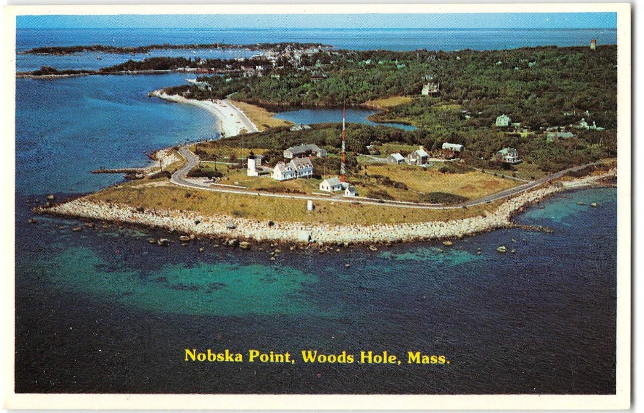 NOBSKA POINT Woods Hole, MA Lighthouse Cape Cod 1960s Chrome Vintage ...