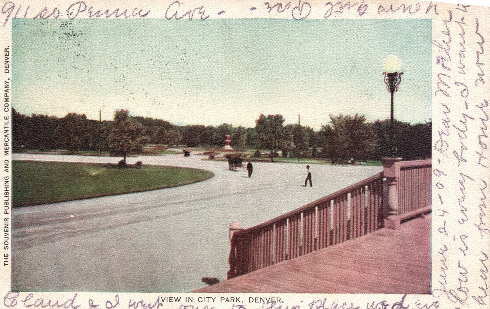 Vintage Postcard 1908 View In City Park Grounds Roads & Highways Denver ...